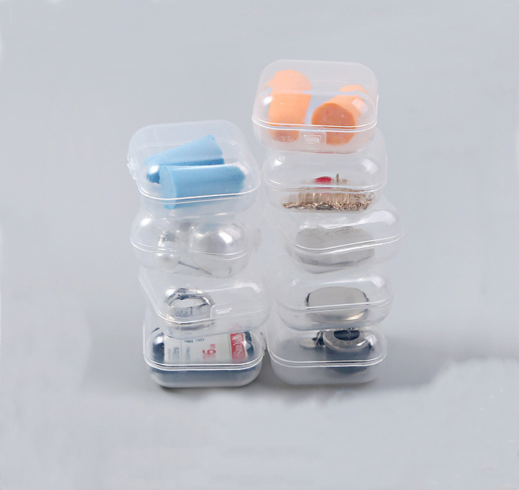 Mini Storage Ear Plug Box Plastic Parts Box Jewelry Clear Square ...