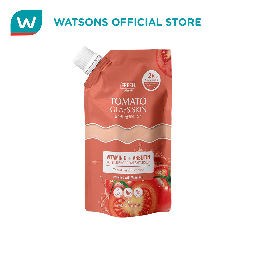 FRESH Skinlab Tomato Glass Skin Vitamin C + Arbutin Salt Scrub 300g ...