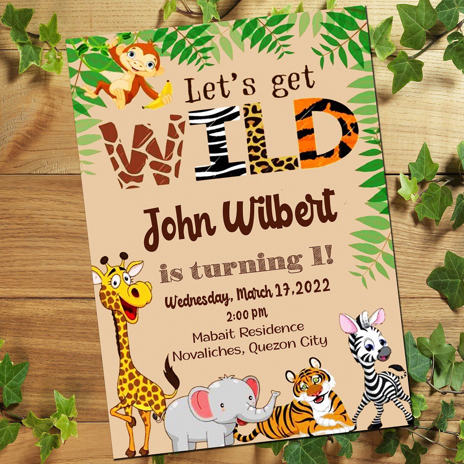 Safari Theme Birthday Invitation