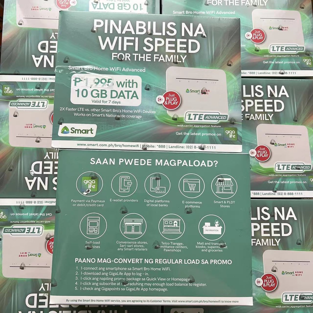 Smart Bro Prepaid Home WiFi Cat 6 LTE-Advance (Boosteven-R291) Free ...