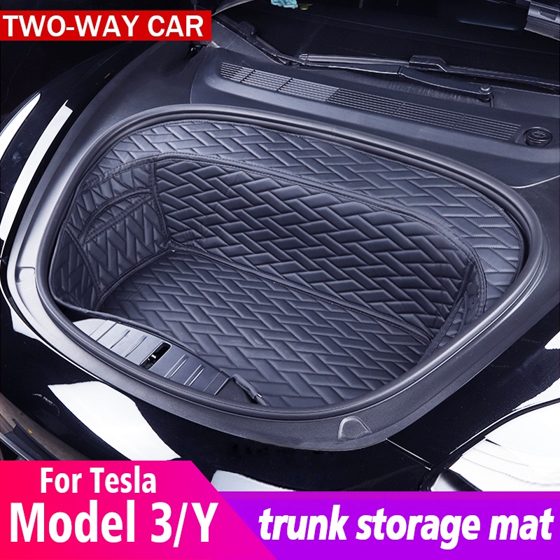 For Tesla 2021 Model Y Model 3 Car Trunk Storage Pad Trunk Tank ...
