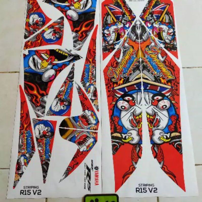 Yamaha R15 v2 Motorcycle Stickers Red Zombies Stickers | Shopee Philippines