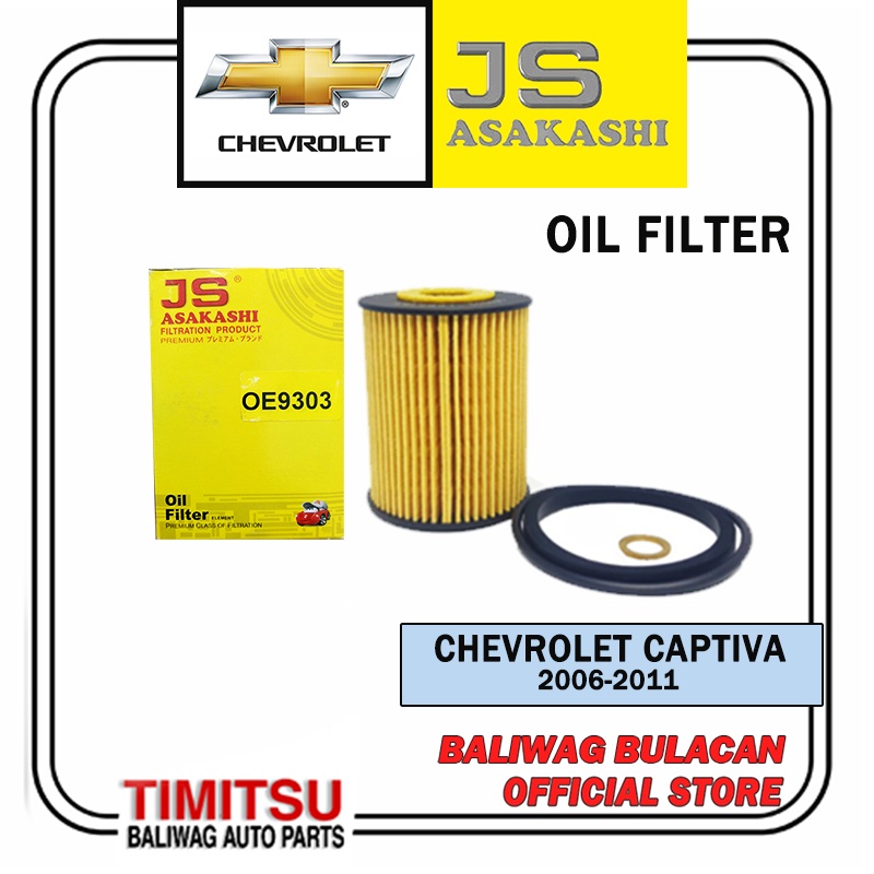 OIL FILTER CHEVROLET CAPTIVA 2006-2011 JS ASAKASHI OE9303 | Shopee ...