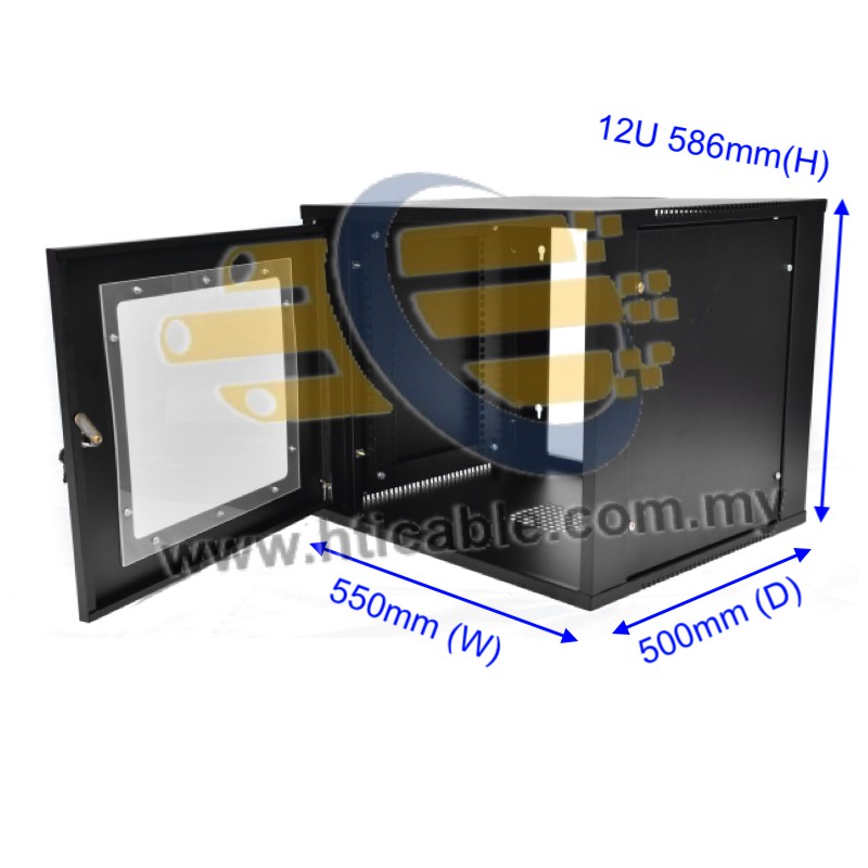 Server Rack 12U Primestar Sirim 19" Wall Mount [Perpex Door] w 3 Gang ...