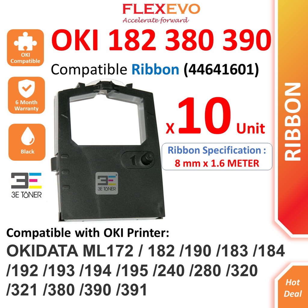 10 Unit OKI ML 182 184 280 320 321 380 390 391 720 721 790 791 Ribbon ...