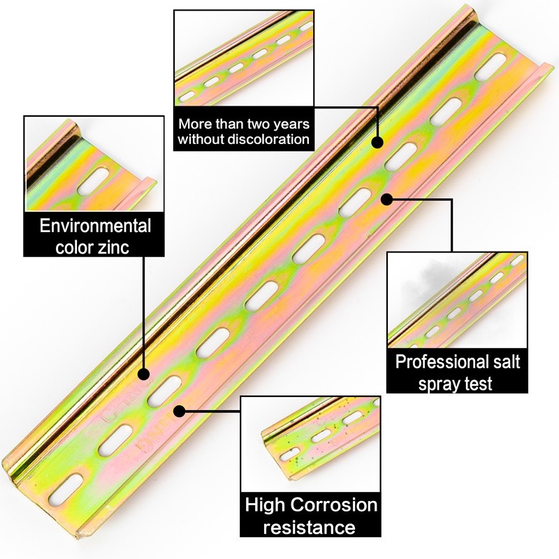1M long grooved metal DIN fixed rail general circuit breaker rail relay ...