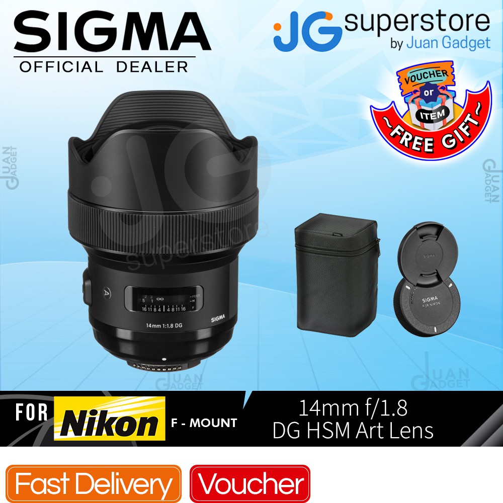 Sigma 14mm f/1.8 Four Aspherical Elements DG HSM Art Lens for Nikon F ...