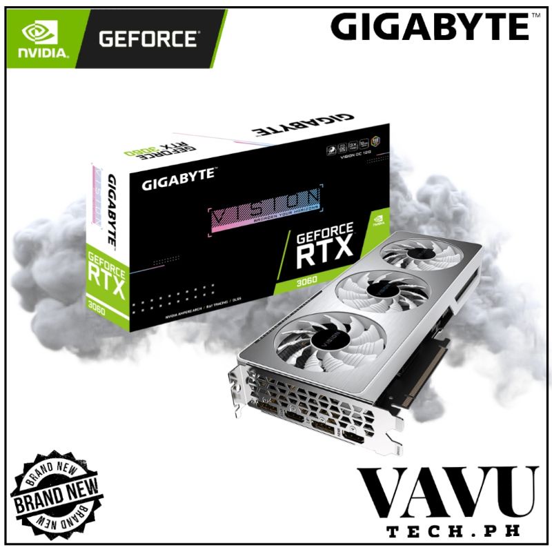 Gigabyte Geforce RTX 3060 Vision OC 12GB GDDR6 Video Graphics Card ...