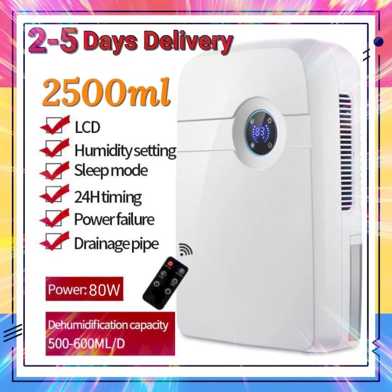 2.5L smart home dehumidifier with remote control automatic temperature ...