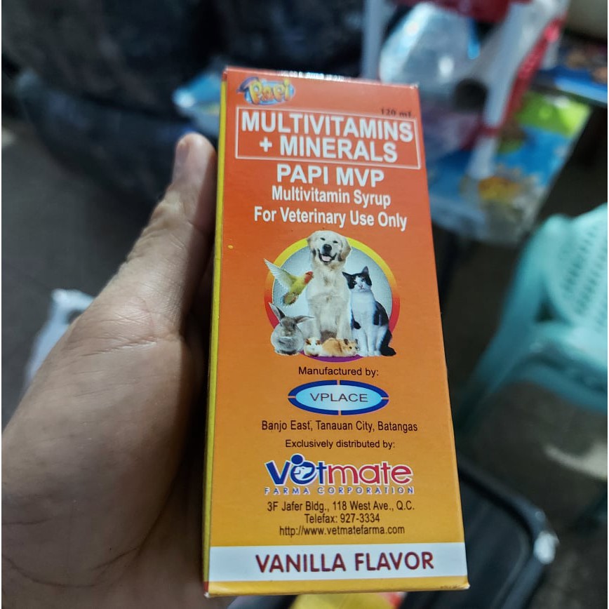 PAPI MVP MULTIVITAMINS SYRUP VANILLA FLAVOR FOR PETS 120ML | Shopee ...