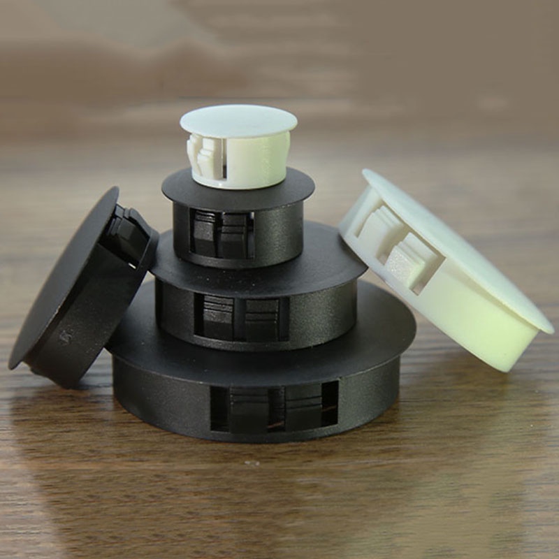 5-20PCS Black/White Nylon Round Snap-on Plug 5mm-45mm Plastic Hole Caps ...