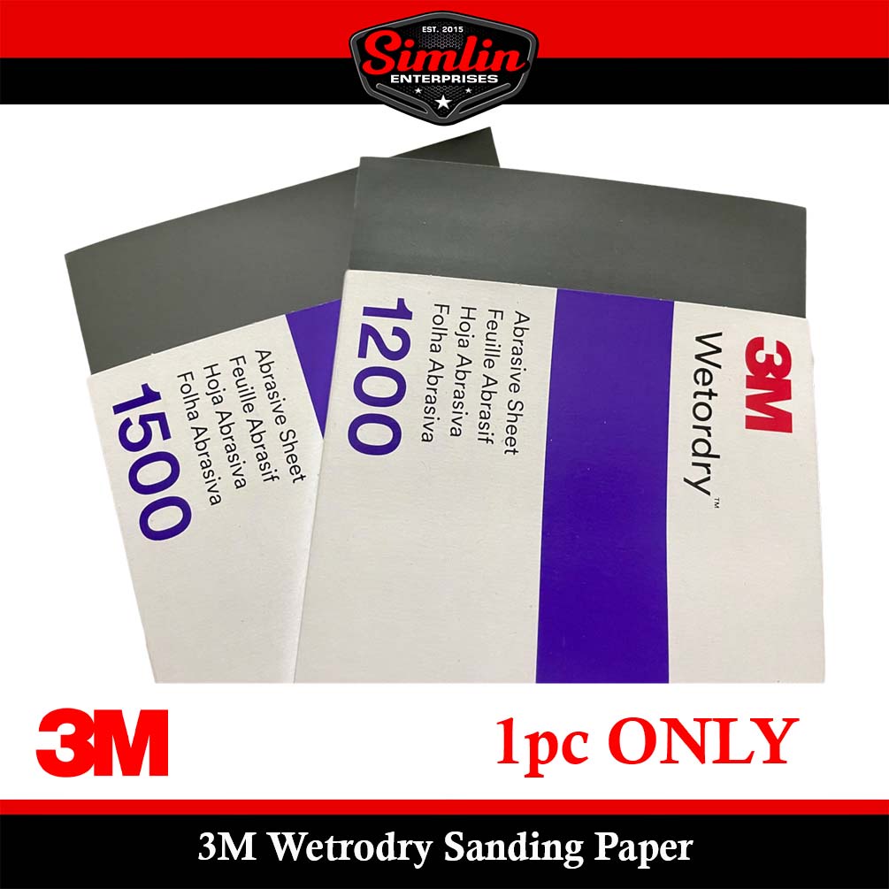 3M Wetodry Sand Paper 1000, 1200, 1500, 2000, 3000 grit 1pc Only 5.5 ...