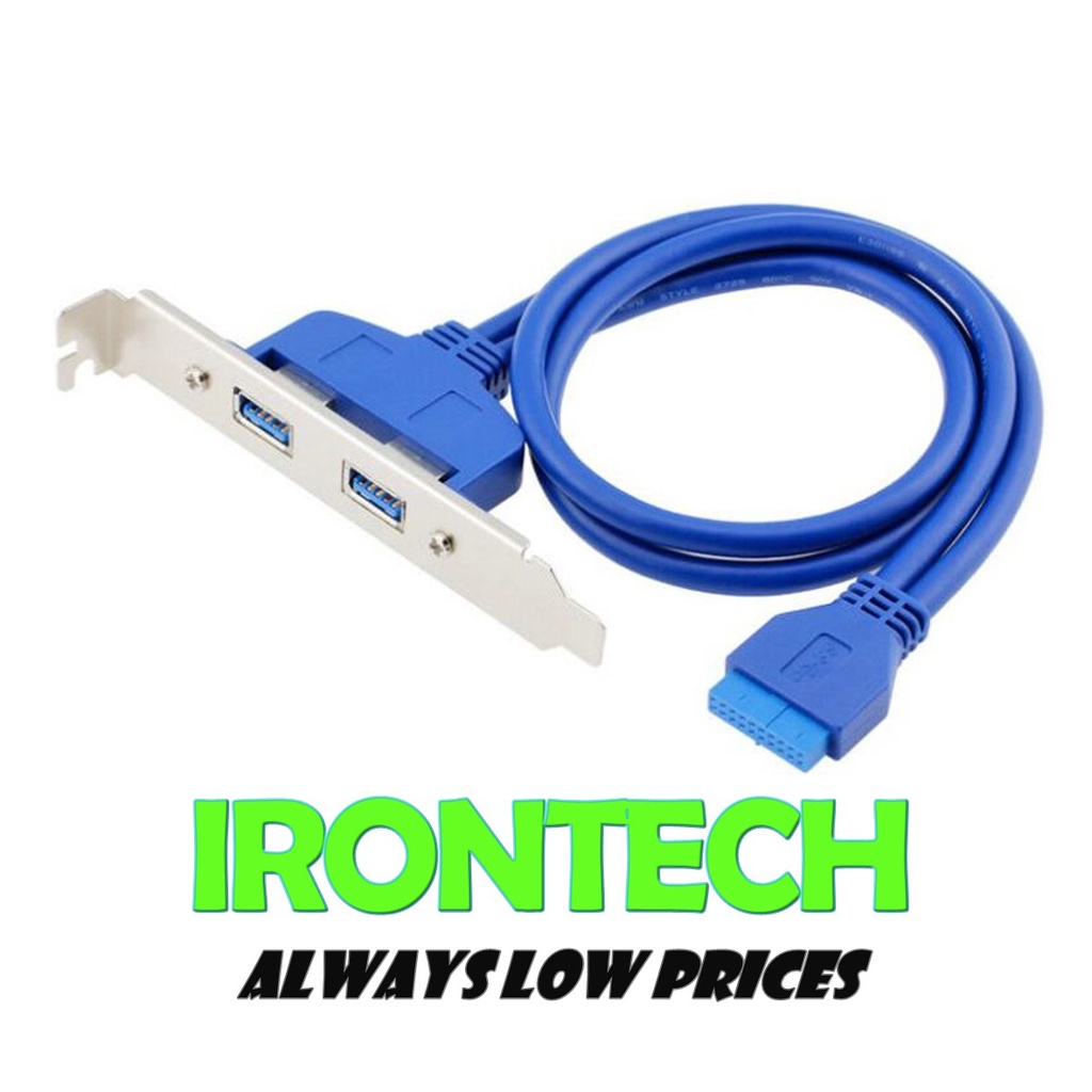 2-Port USB3.0 USB 3.0 Female to 20Pin 20 Pin Extender Back Panel ...