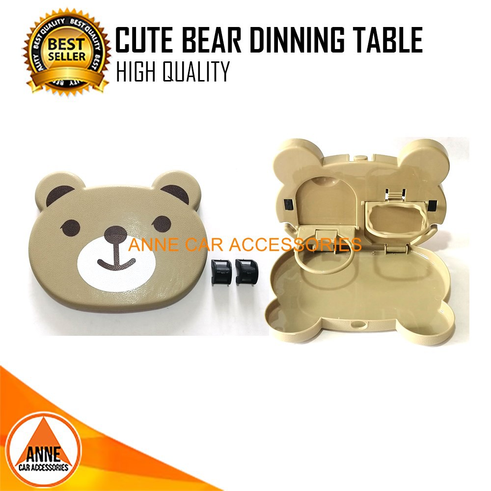 Universal Car Dining Tray Cute Bear Dining Table Cup Holder Car Seat ...
