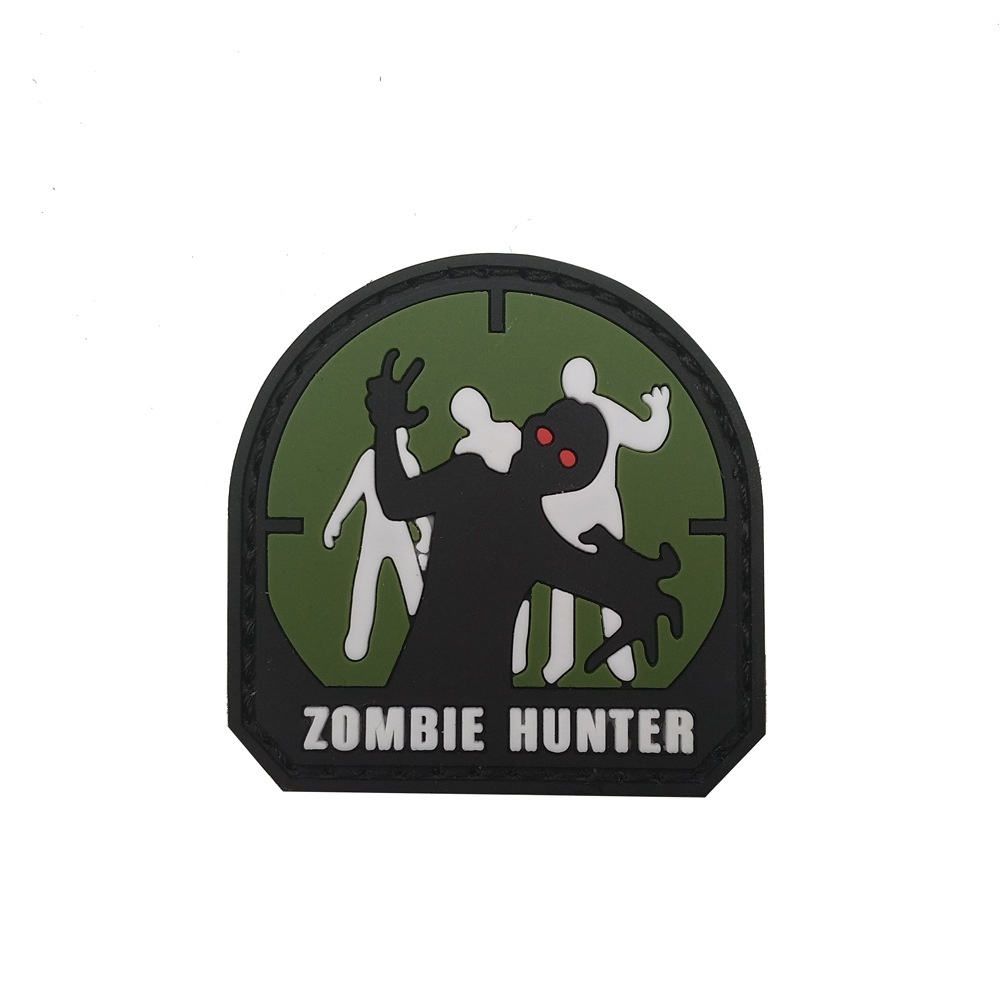 Zombie Hunter IFF PVC Military Tactical Patch Badges Emblem Applique Hook Loop Embroidered ...