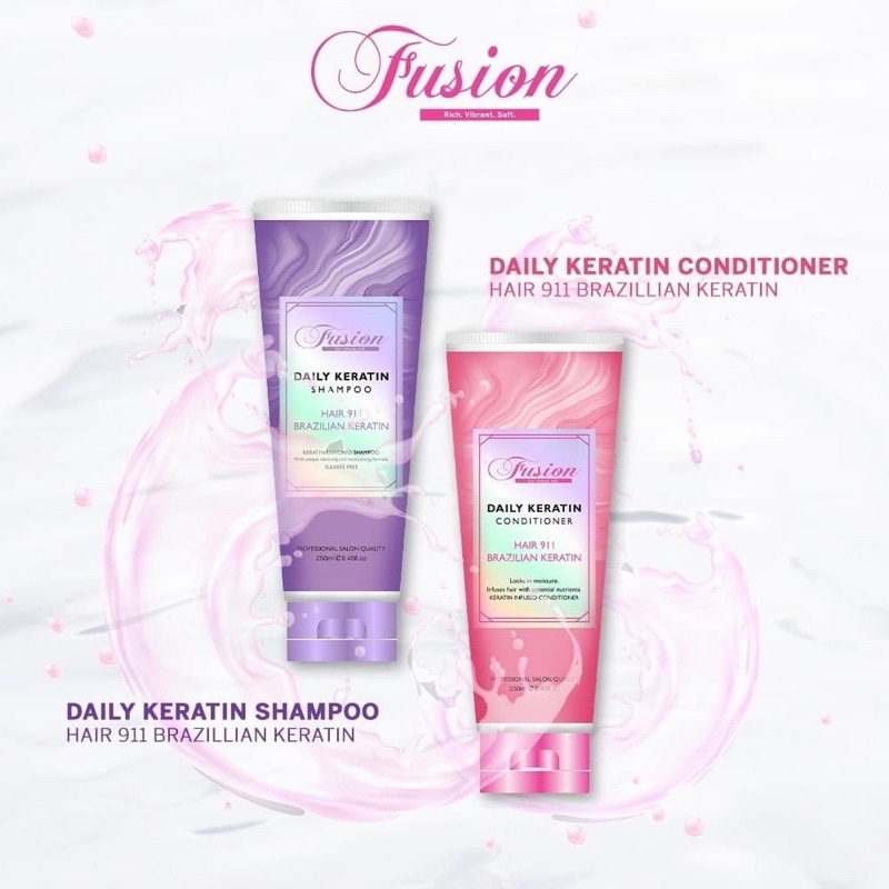 Fusion Daily Keratin Shampoo and Conditioner (Hair 911 Brazilian ...