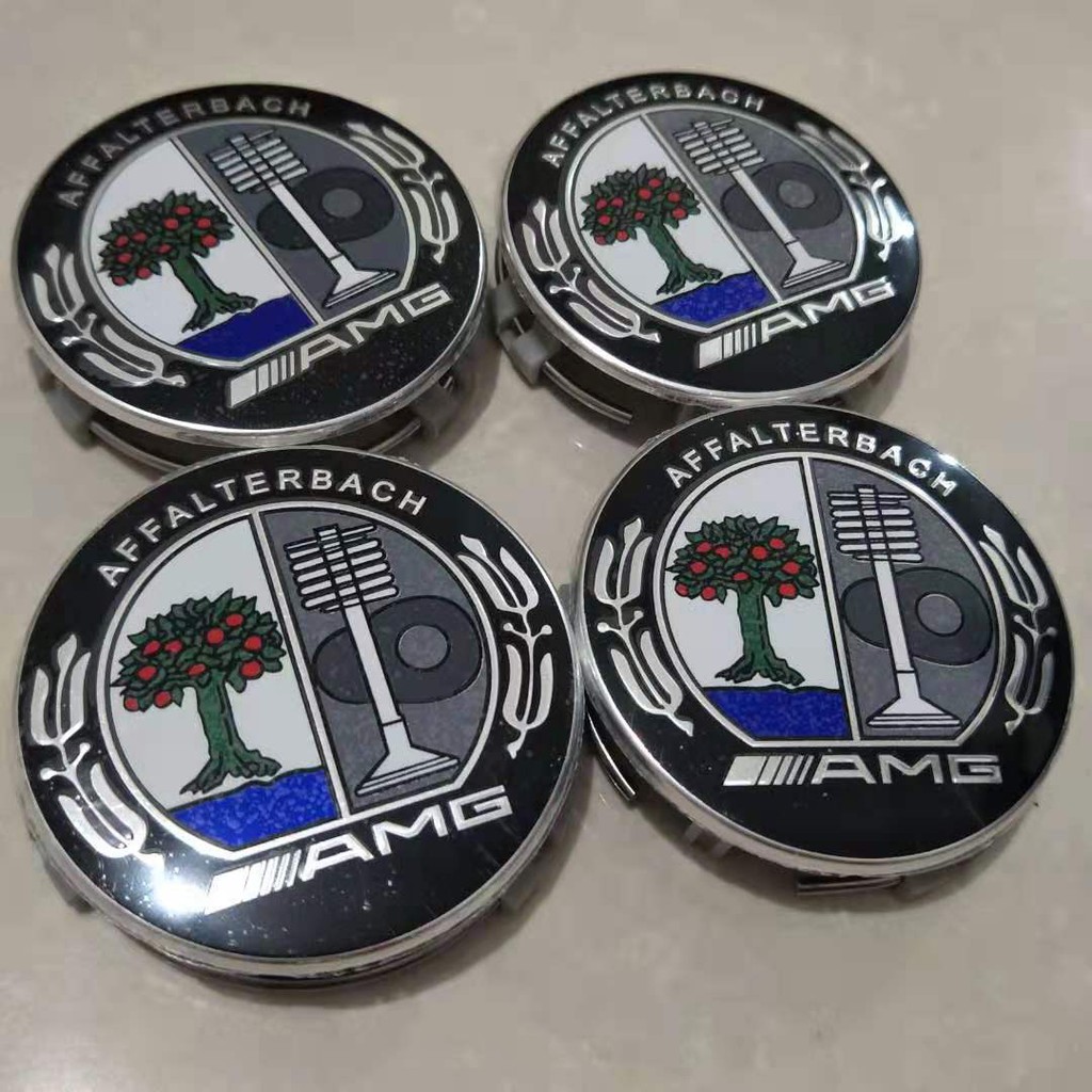 New upgrade 4Pcs 75mm benz amg apple tree max wheel hub cap b word ...