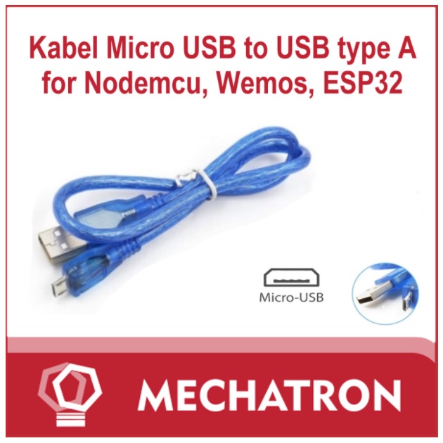 Micro USB to USB Cable Wemos Nodemcu ESP32 Arduino | Shopee Philippines