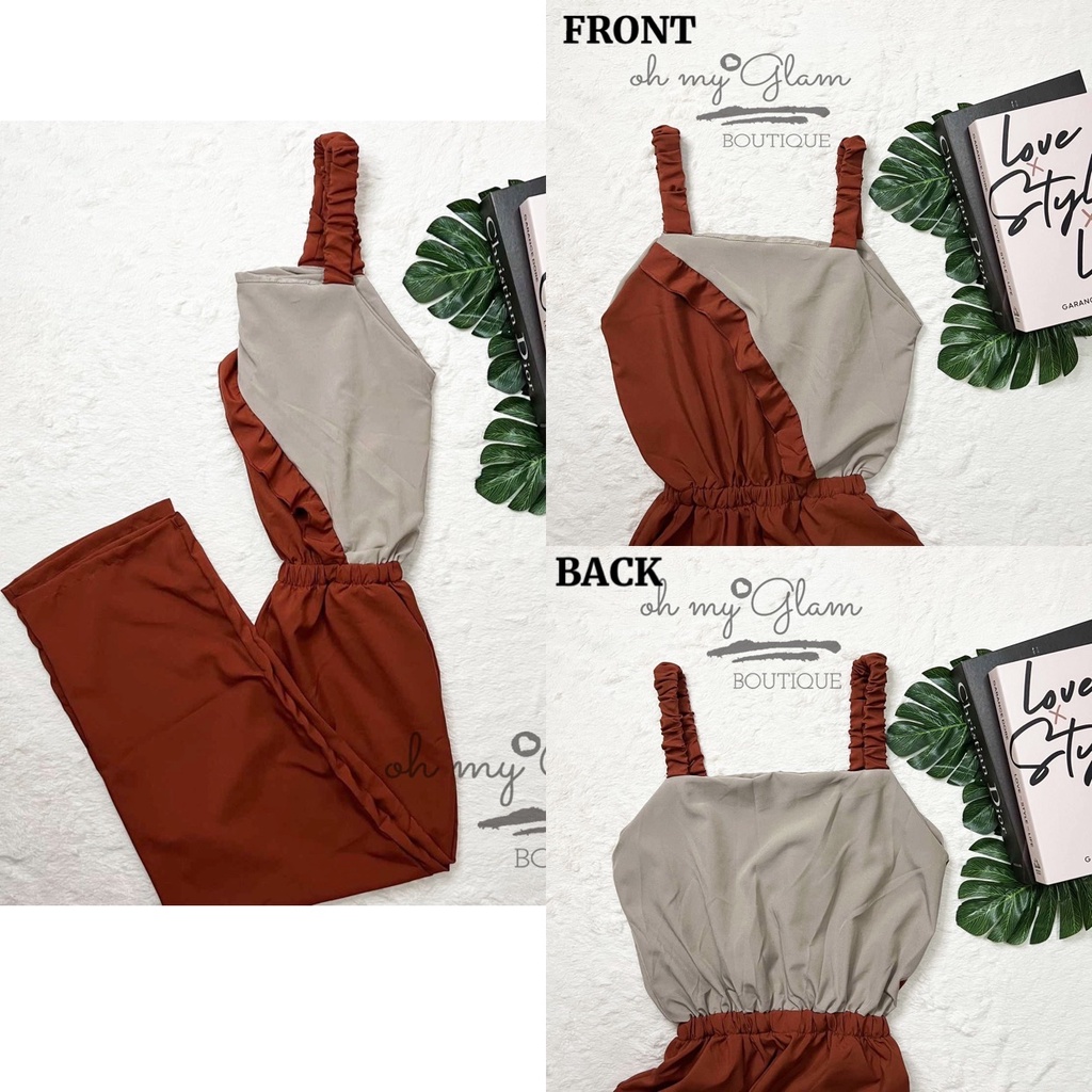 Two-Tone Overall Casual Jumpsuit (Free Size) | Shopee Philippines