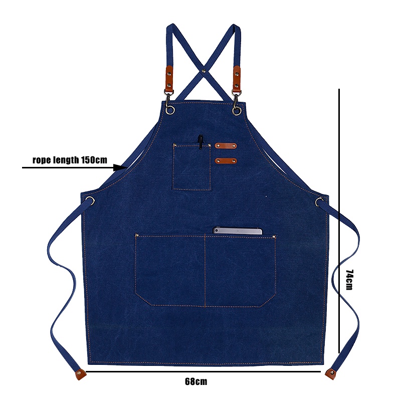Canvas leather straps Strap-back type Coffee Shop Aprons Barber Working ...