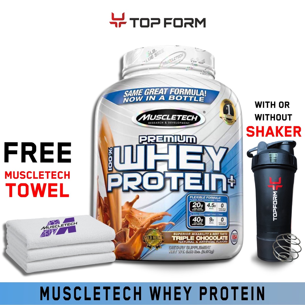 MuscleTech 100% Premium Whey Protein Plus 5lbs with FREE Muscletech ...