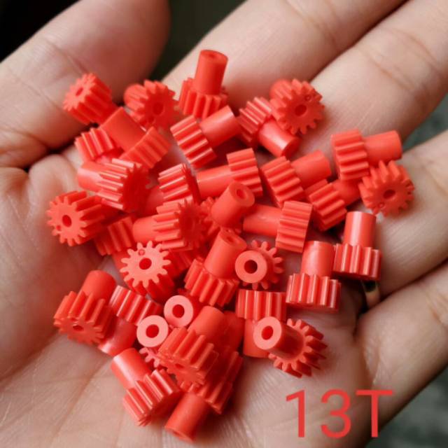 MERAH Red 13T gear tamiya dynamo gear (10pcs) | Shopee Philippines
