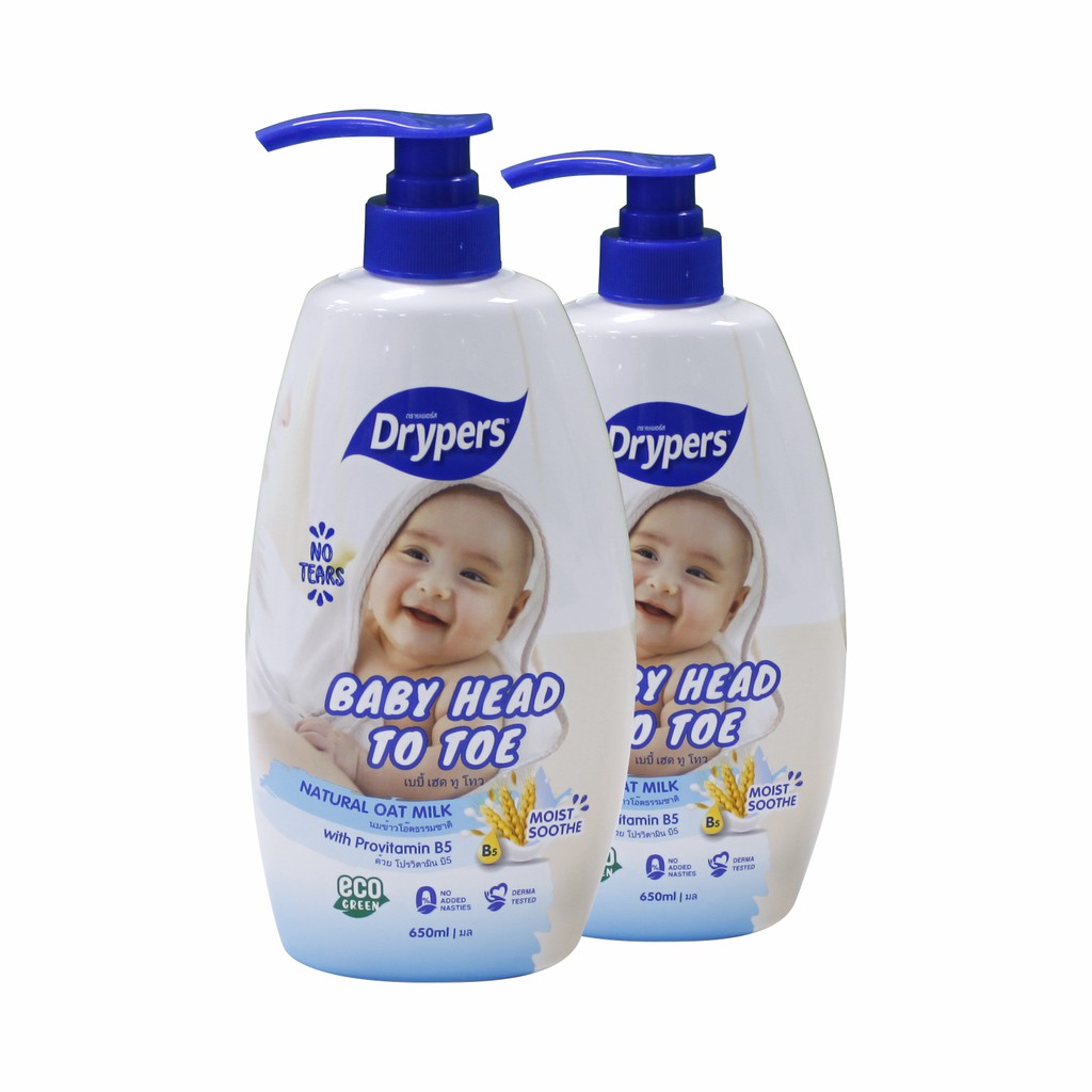 Drypers Baby Head To Toe Natural Oat Milk 650ml pack of 2 | Shopee ...