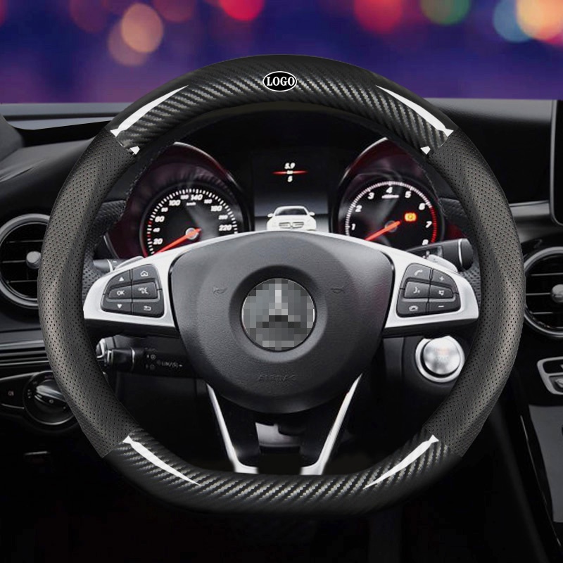 Car Steering Wheel Cover Carbon Fiber Leather Type 38cm Avanza Vellfire ...