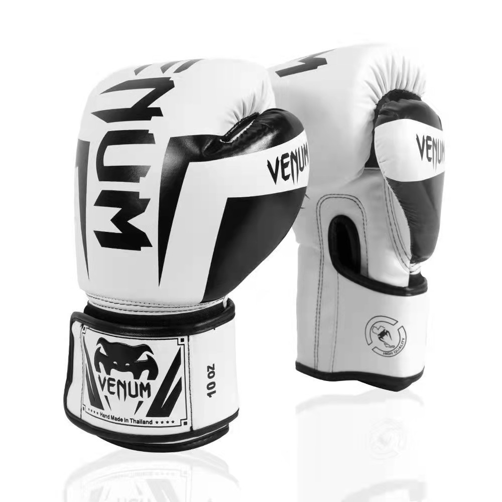 VENOM 10oz 12oz Leather Boxing Gloves Special Training Boxing Muay Thai ...