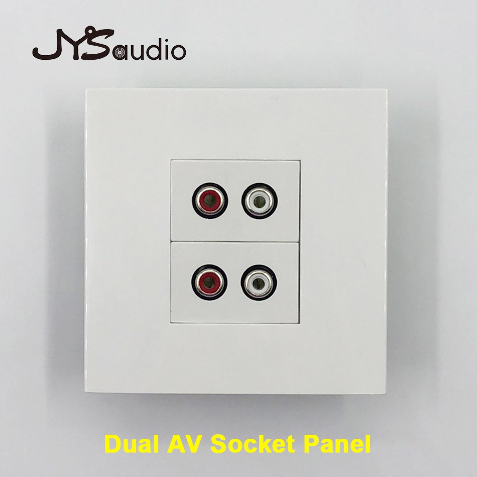 Dual AV Socket Panel 86 Type Two Ports Red & White Audio Panel Wall ...