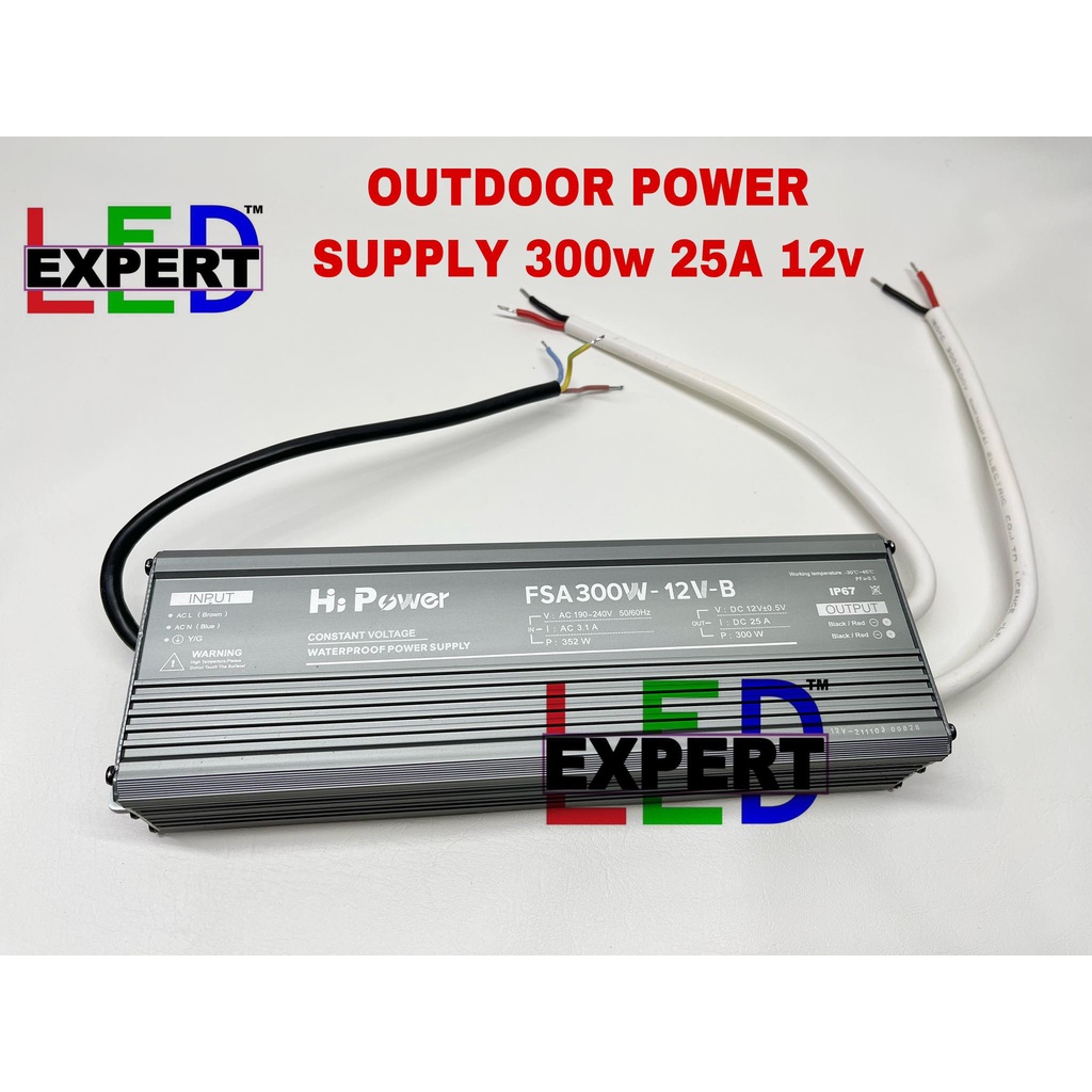 OUTDOOR POWER SUPPLY 300w 25A 12V FOR 12V Led module, 12v Led strip and ...