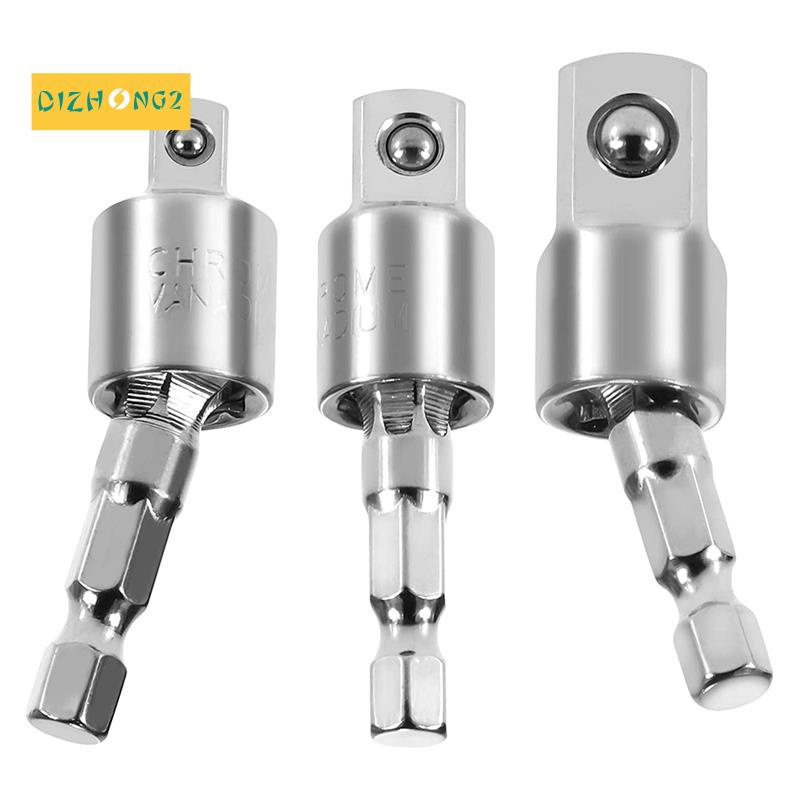3 Pack Impact Grade Socket Adapter 360-Degree Universal Joint Swivel Socket Set, Socket to Drill ...