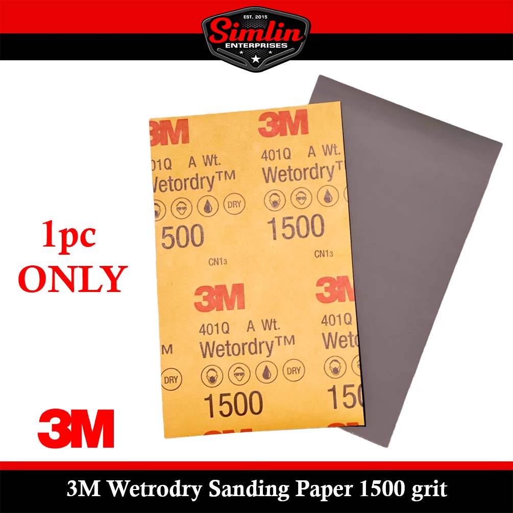 3M Wetodry Sand Paper 1000, 1200, 1500, 2000, 3000 grit 1pc Only 5.5 ...