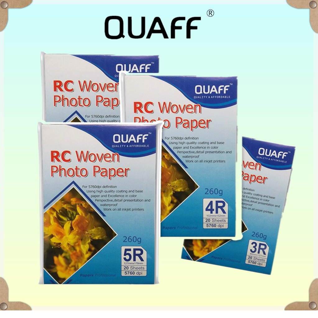 QUAFF RC WOVEN PHOTO PAPER ALL Size(A4/5R/4R/3R)260gsm | Shopee Philippines