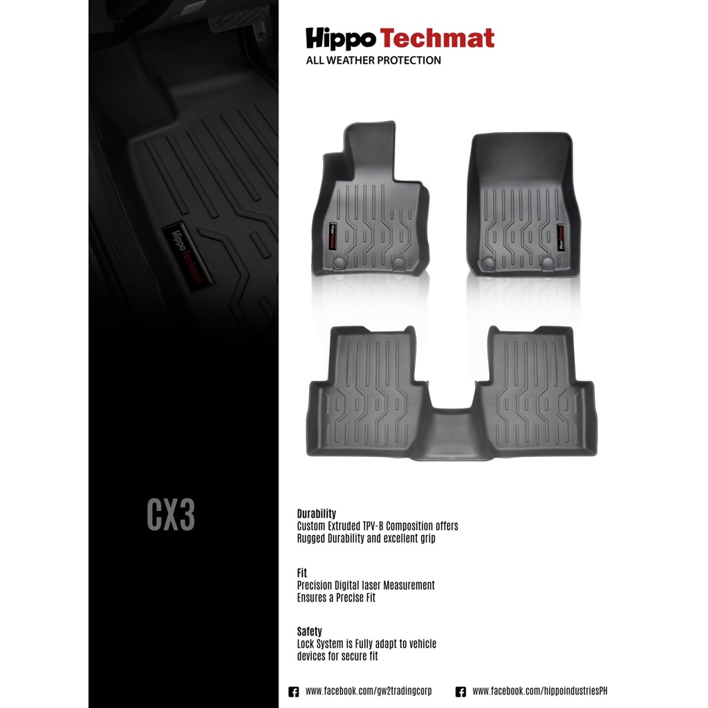 MAZDA CX3 2015-2024 Hippo Techmat PRO Variant Deep Dish Mats V1 ...