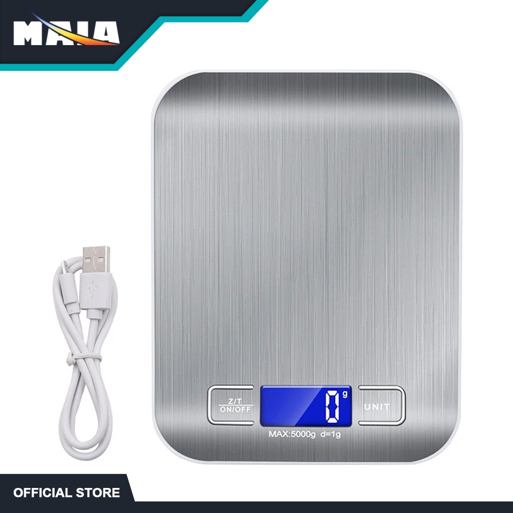 MAIA Kitchen Scale USB Charging Stainless Steel Weighing Scale for Food ...