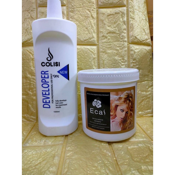 1set colisi oxidizing cream 1000ml with ecas bleaching powder500g ...