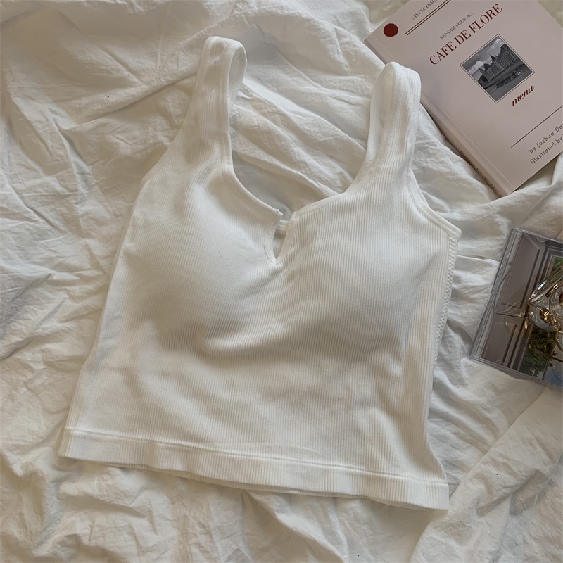 Camisole Women's Inner Wear Summer With Chest Pad Top Black White Tube ...