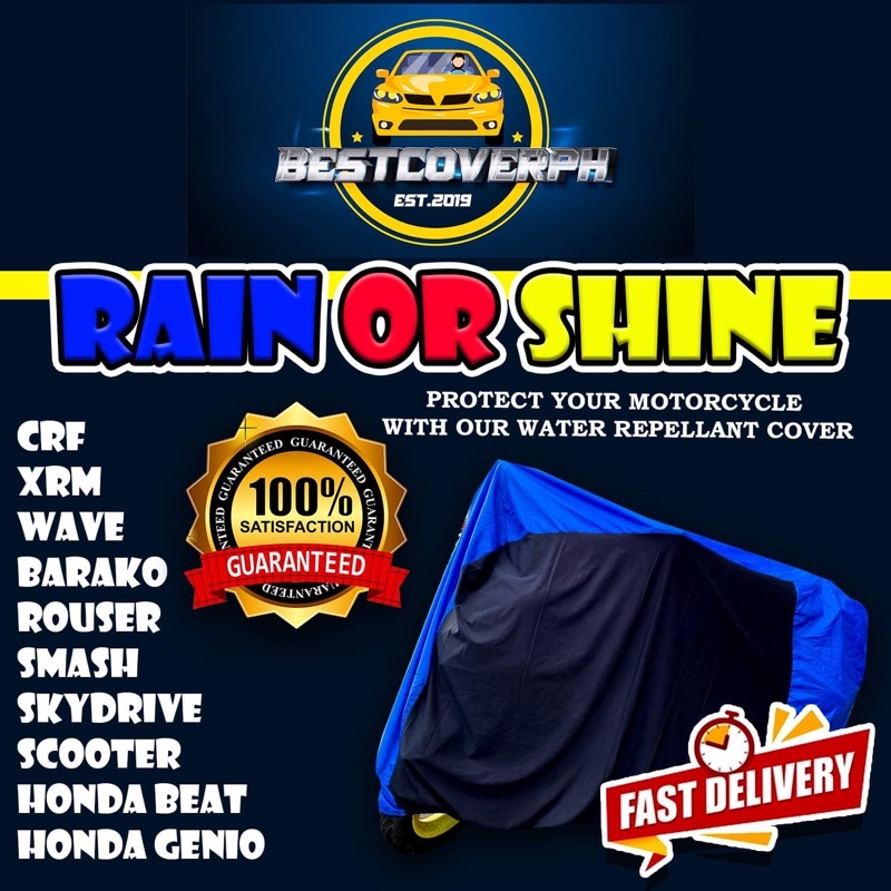 WATER REPELLANT MOTOR COVER FOR CRF/XRM/WAVE/BARAKO/ROUSER/SMASH ...