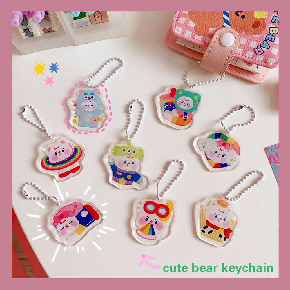 YoYo Keychain Girl Transparent Cute Cartoon Acrylic Fashion Student Bag ...