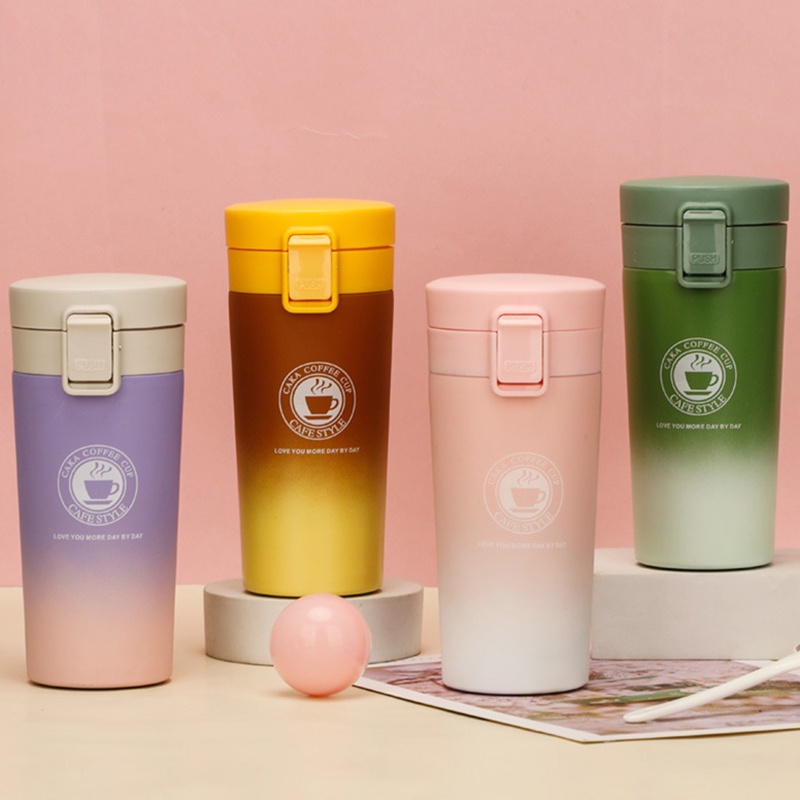 Gradient coffee mug vacuum stainless steel mug hot and cold insulation ...