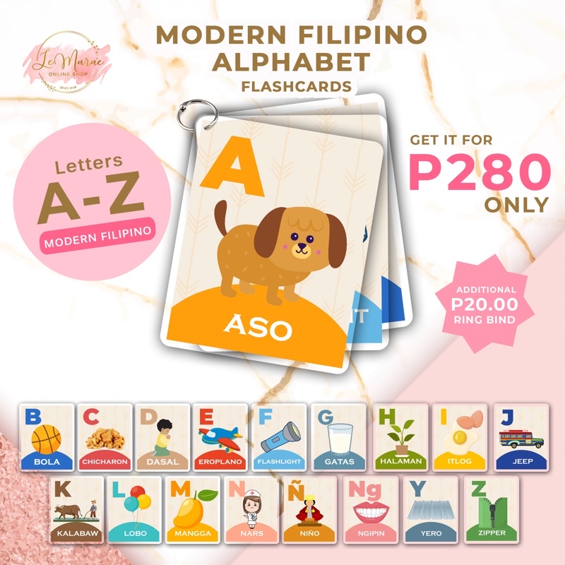 MODERN FILIPINO ALPHABETS 28 ALPHABETS Abakada Hiram na Letra Laminated ...