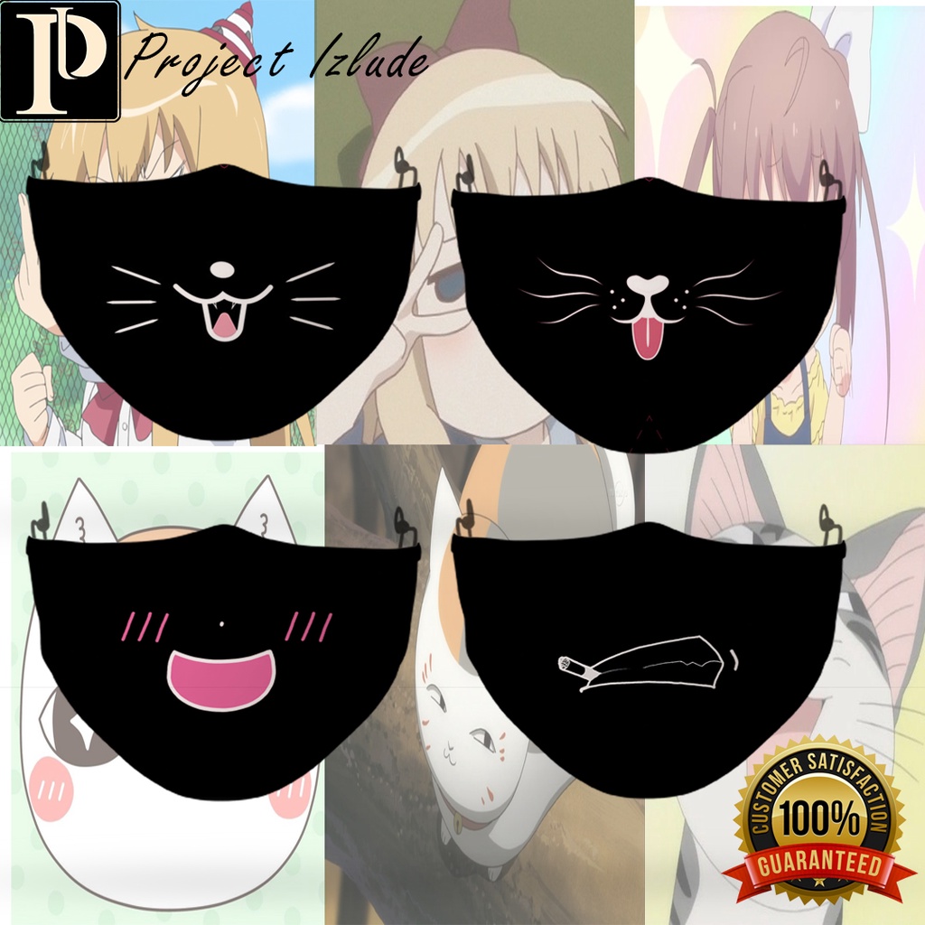 Kawaii Kitty and Anime Face Mask 3PLY - Reusable, Adjustable and ...
