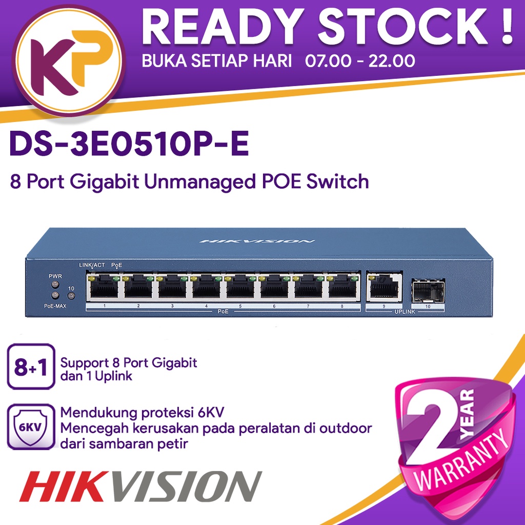 Hikvision DS-3E0510P-E - GIGABIT POE SWITCH | Shopee Philippines