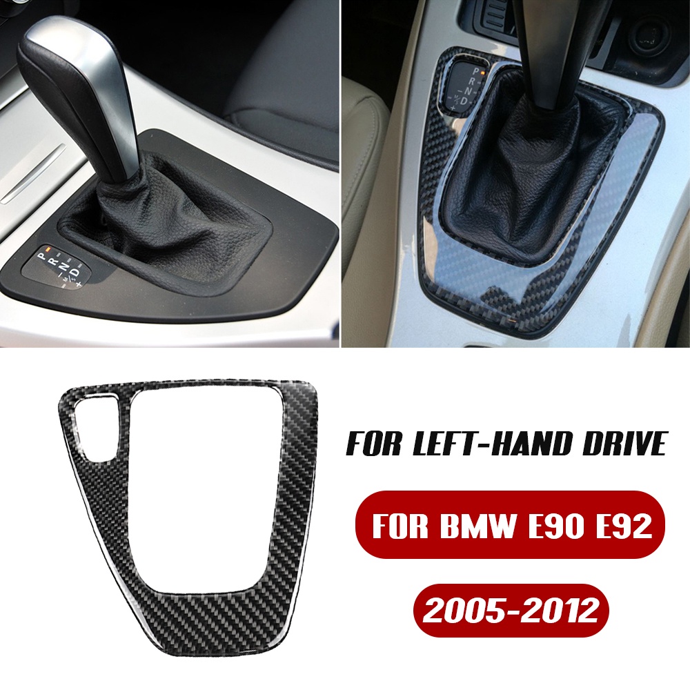 Real Carbon Fiber Car Gear Shift Panel Sticker For BMW E90 E92 E93 3 ...