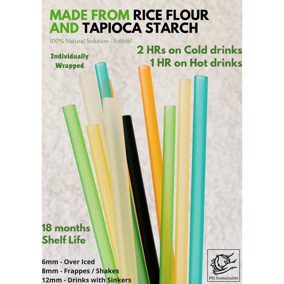 All Sizes Edible Straws PH Sustainable | Shopee Philippines