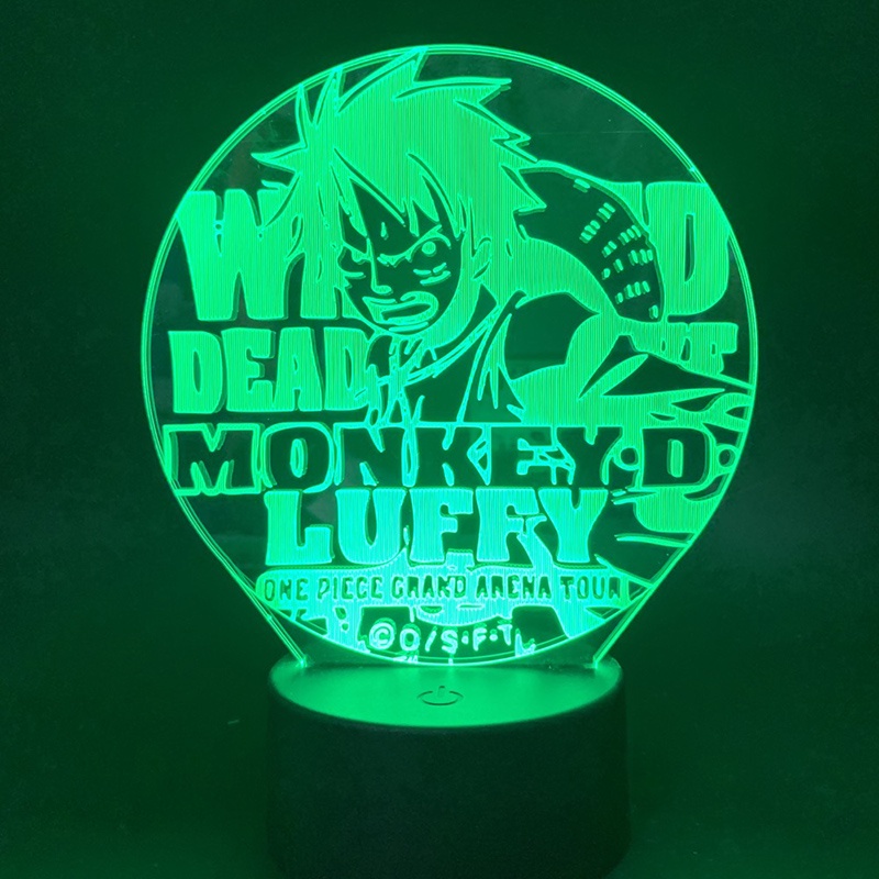 SI One Piece Lamp Night Lights LED Acrylic Desk USB 3D Anime Remote ...