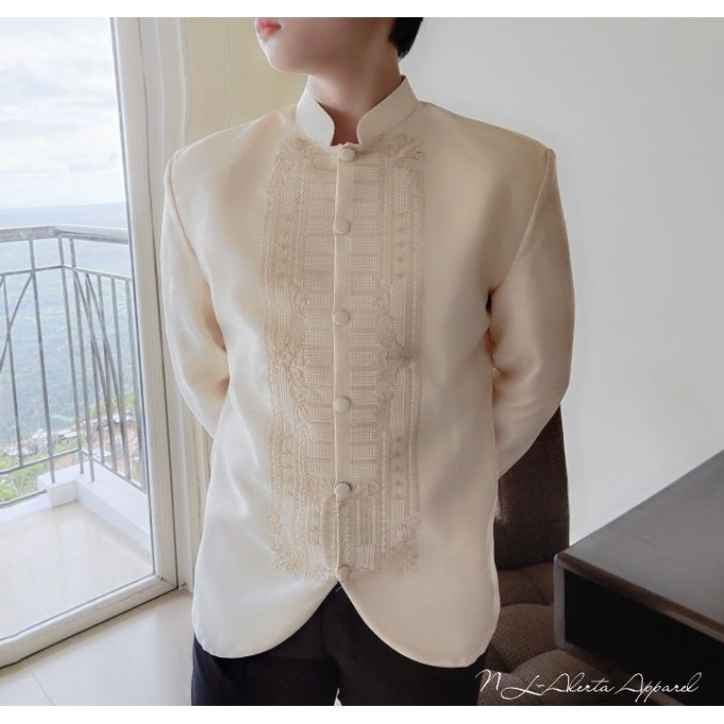 Coat barong modern barong single linning (assorted design) | Shopee ...