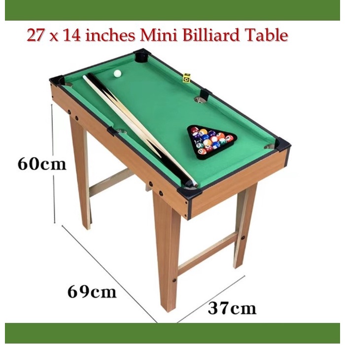 Mini billiard Table for Kids 27x14 wooden with tall feet table Set ...
