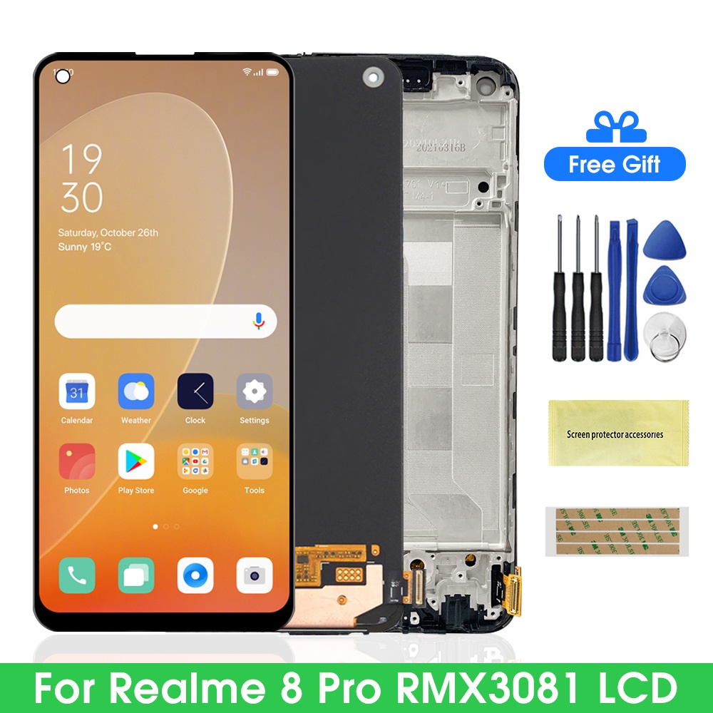AMOLED 12HZ For Realme 8 Pro RMX3081 LCD Display Touch Screen Digitizer ...